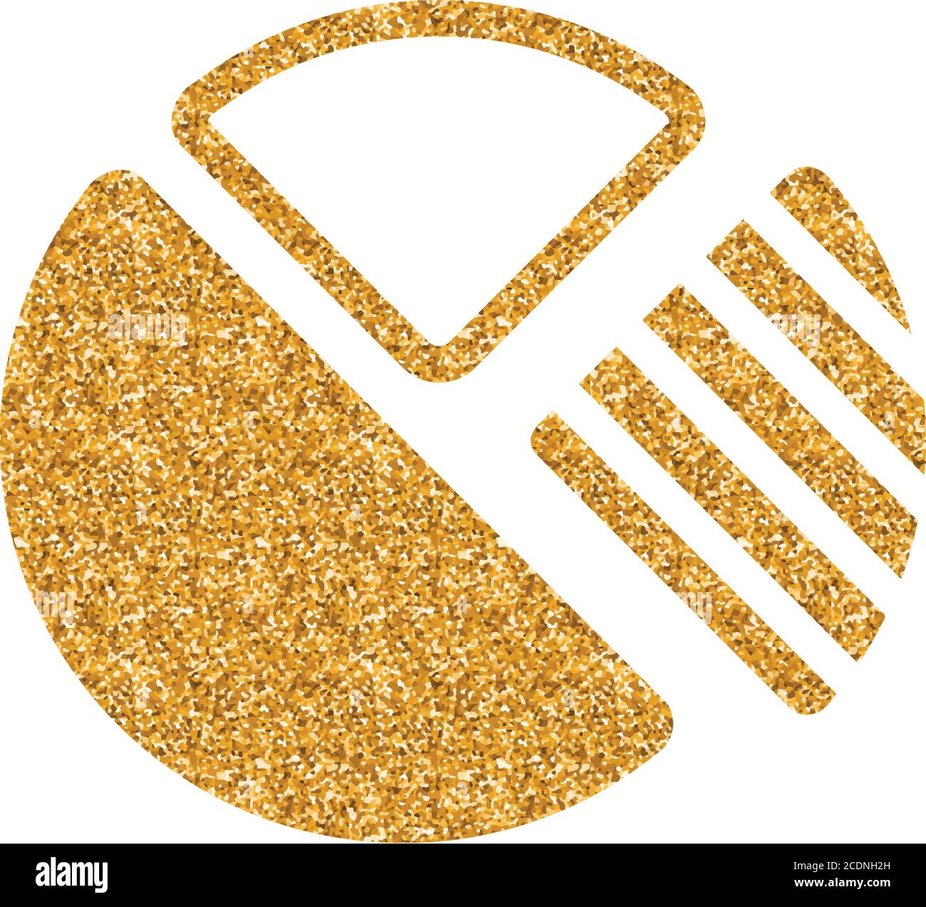 Tortendiagramm-Symbol in Gold Glitter Textur. Glitzern Luxus Stil Vektor Illustration Stock ...