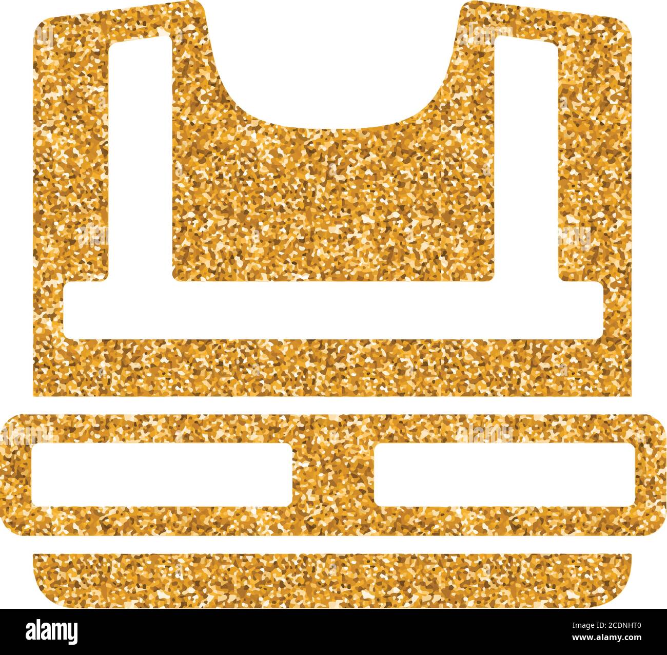 Sicherheitsweste Symbol in Gold Glitter Textur. Glitzern Luxus Stil Vektor Illustration Stock ...