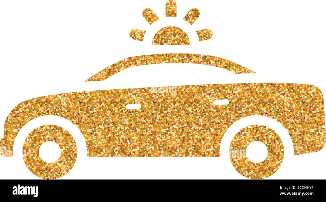 Safety Car Symbol in Gold Glitter Textur. Glitzern Luxus Stil Vektor Illustration Stock ...