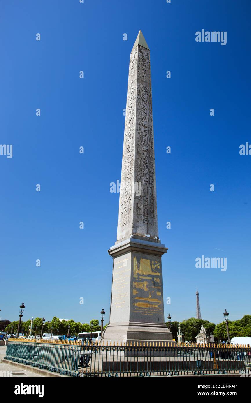 Der Luxor Obelisk am Place de la Concorde in Paris, Frankreich ...