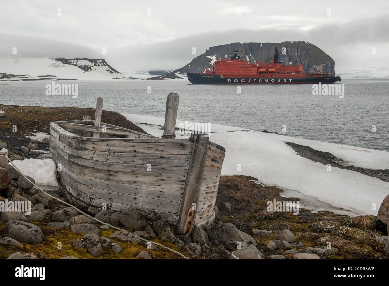 Russland, hohe Arktis, Franz Josef Land, Hooker Island. Tikhaya Bukta aka Tikhaya Bukhta (ruhige ...