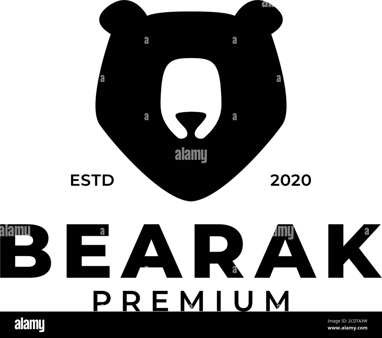 Grizzlybär oder Honigbär oder Eisbär Kopfgesicht Silhouette Logo Design ...