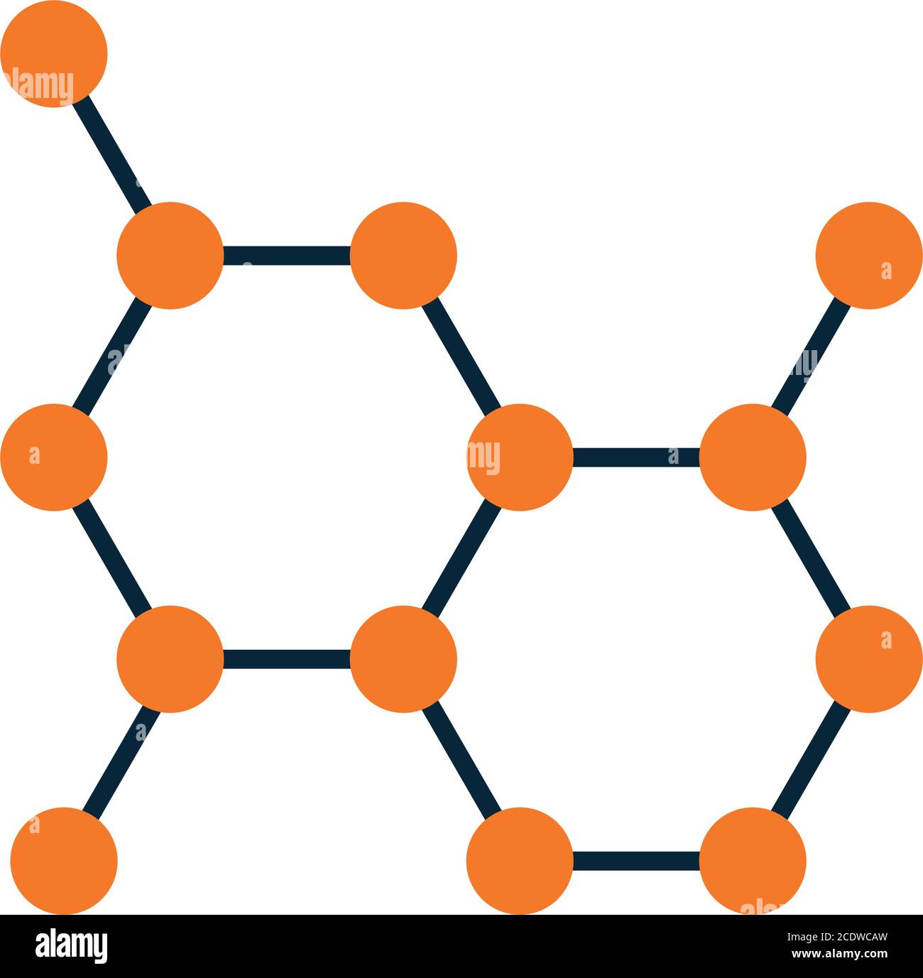 Symbol für chemische Bindung auf weißem Hintergrund, flacher Stil ...