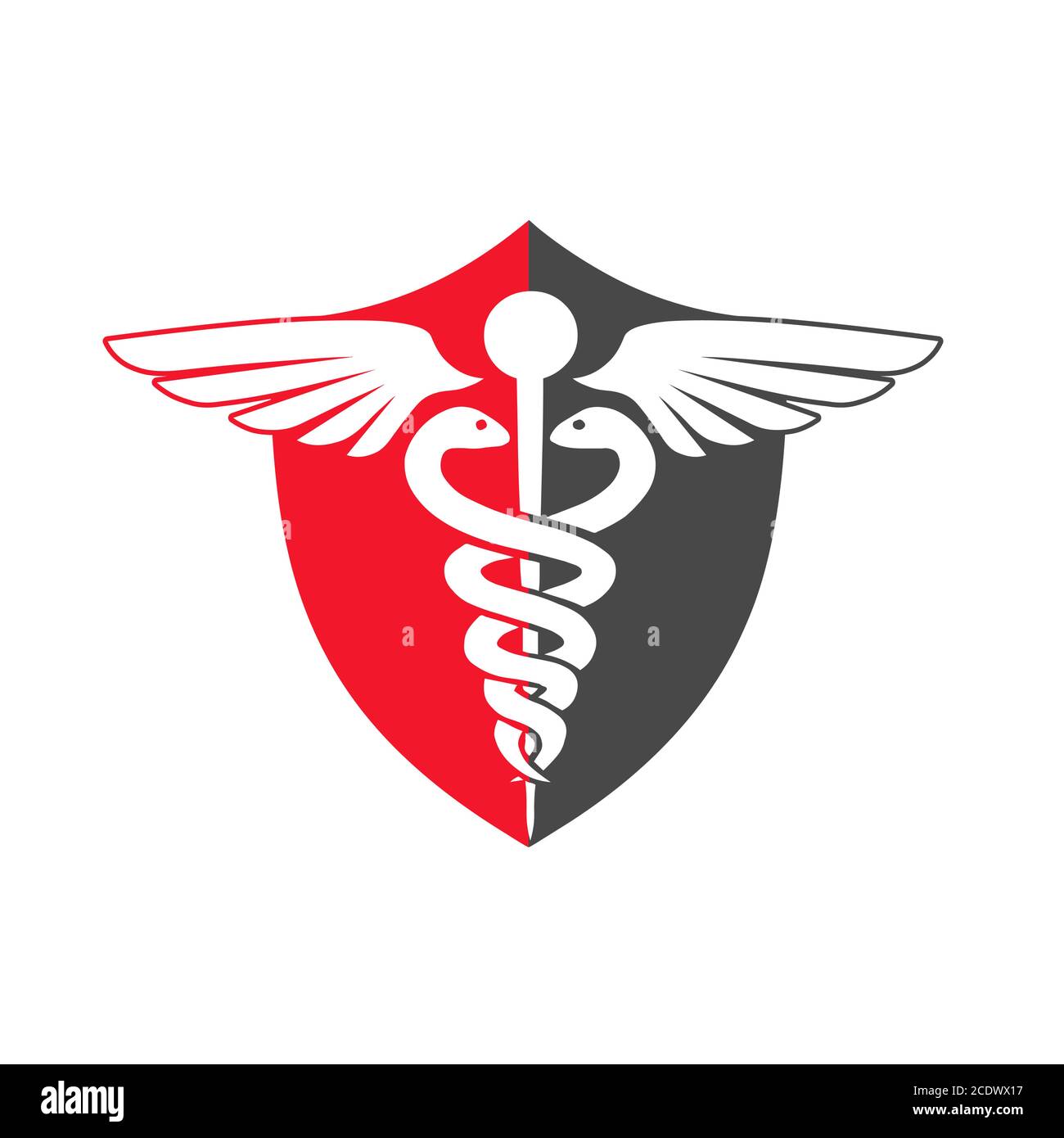 Caduceus Arzt Illustration Vektor Logo Design für medizinische und ...