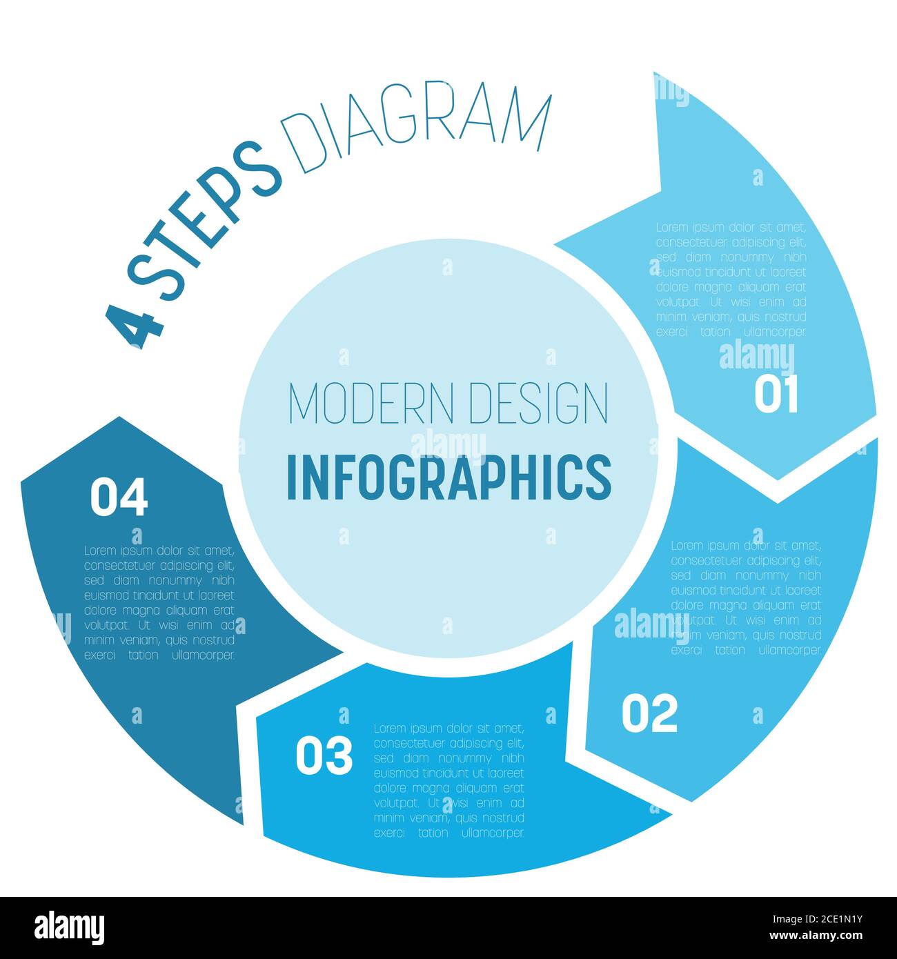 4 Schritt Prozess Moderne Infografik Diagramm. Grafik-Vorlage mit vier ...