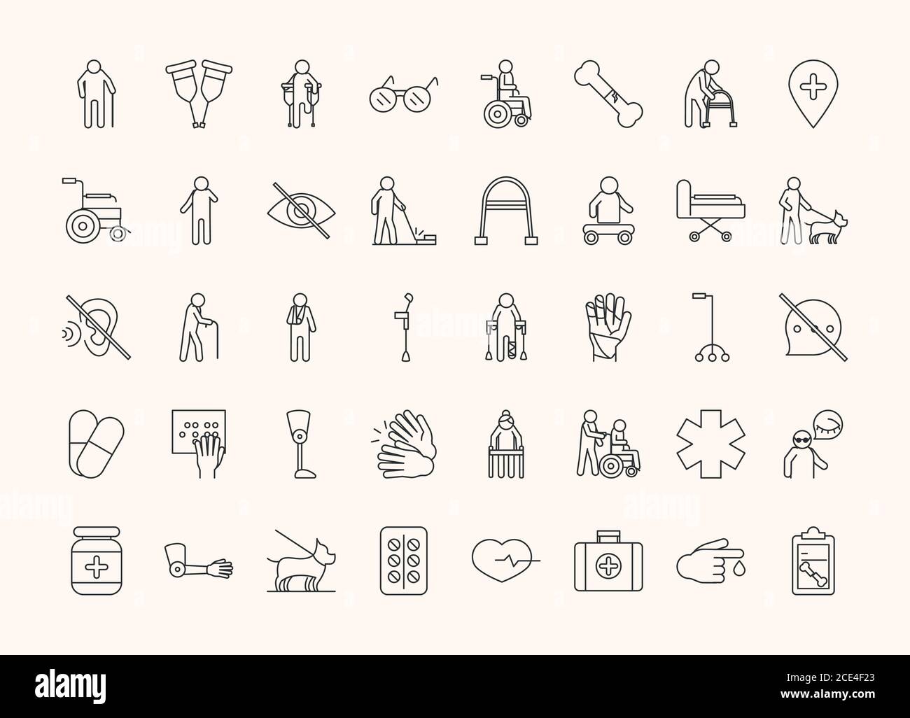 Welt Behinderung Tag, Behinderte oder behinderte Menschen, lineare ...