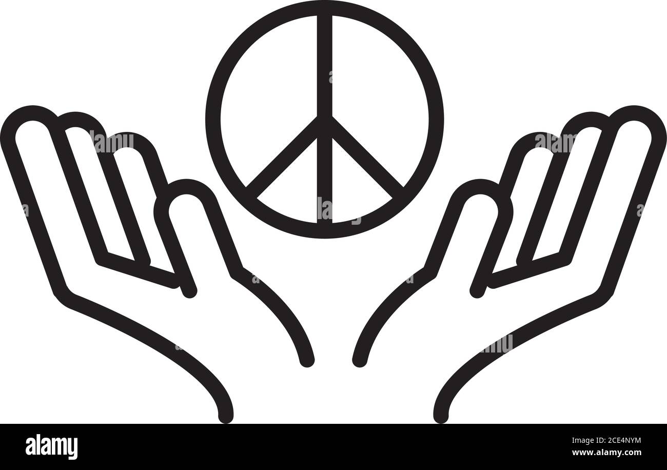 Hände geben Frieden, Tag der Menschenrechte, Linie Symbol Design Vektor ...