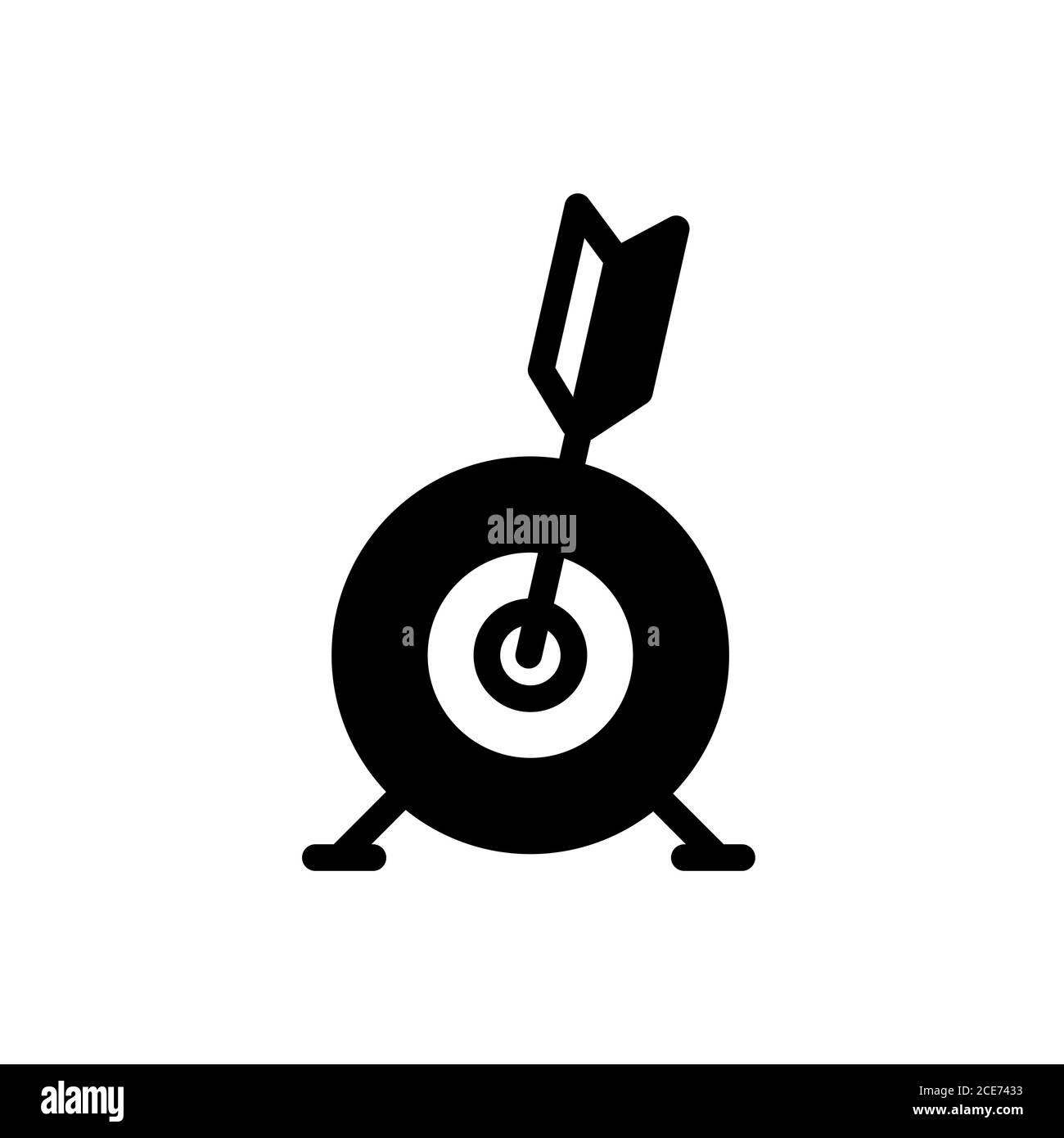 Pfeilbrett, Business-Ziel-Symbol flache schwarze Linie Symbol, Vektor ...