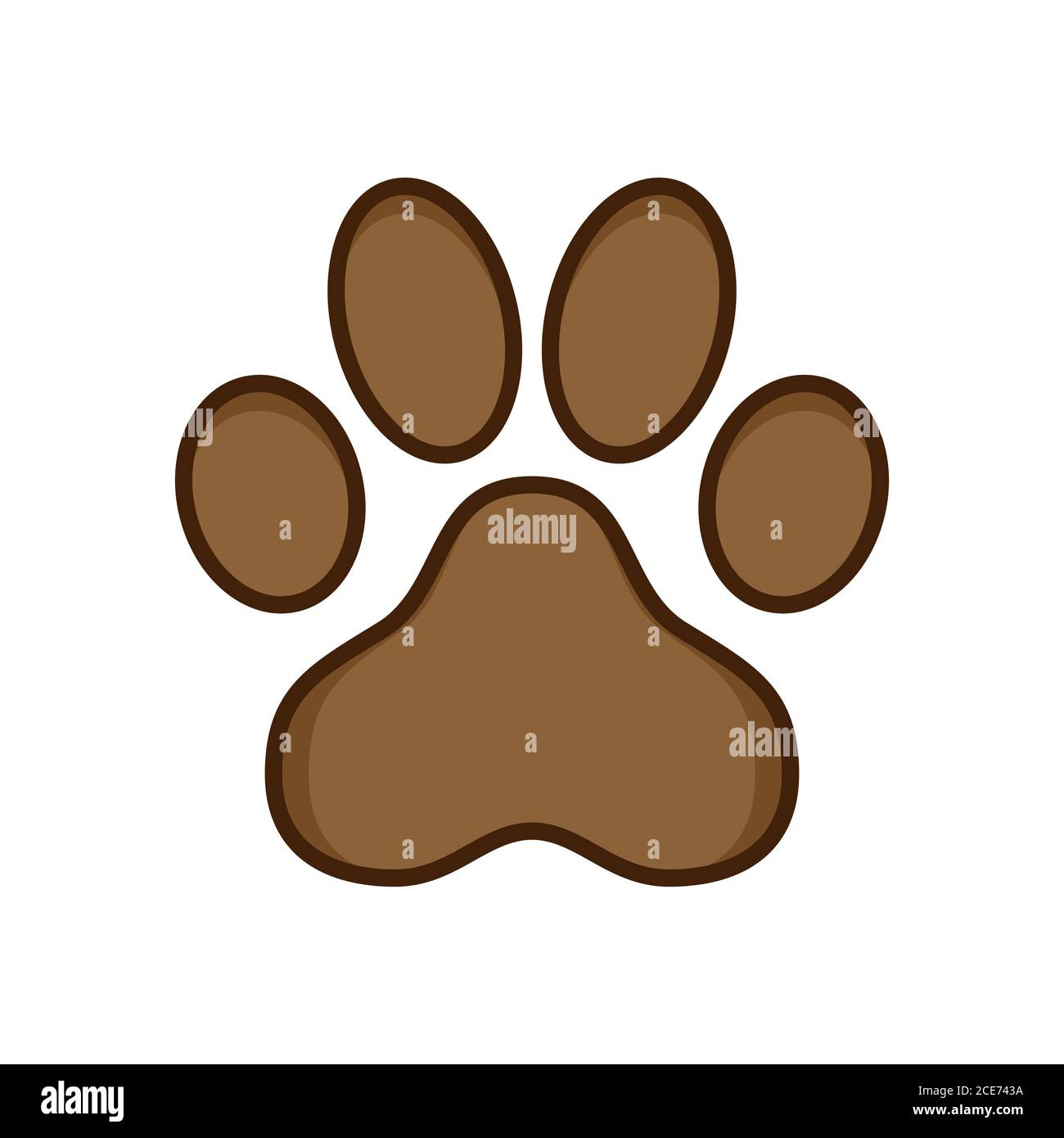 Paw Print Set. Pfote Fuß Trail-Druck von Tier. Braune Farbe flache ...