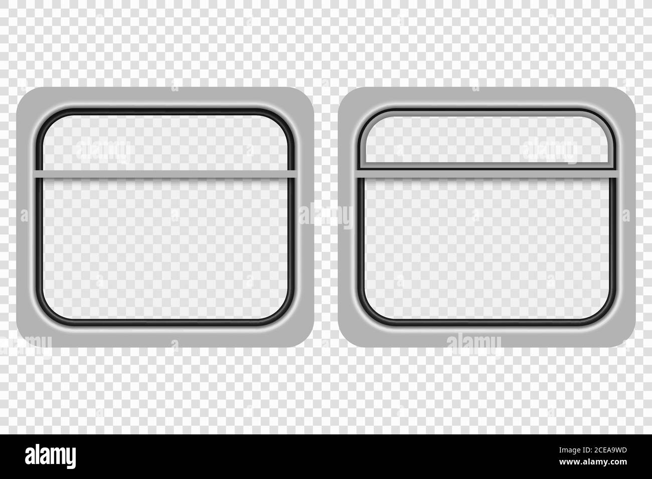 Realistische Zug transparent Fenster isoliert Vektor-Illustration Stock ...