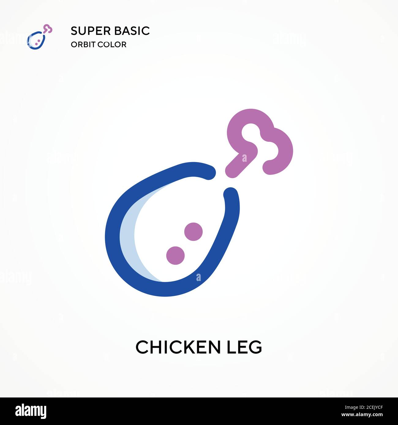 Chicken Leg super Basis Orbit Farbe Vektor-Symbol. Illustration Symbol ...