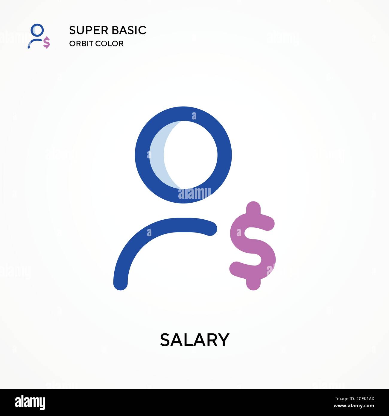 Gehalt super Basis Orbit Farbe Vektor-Symbol. Illustration Symbol ...
