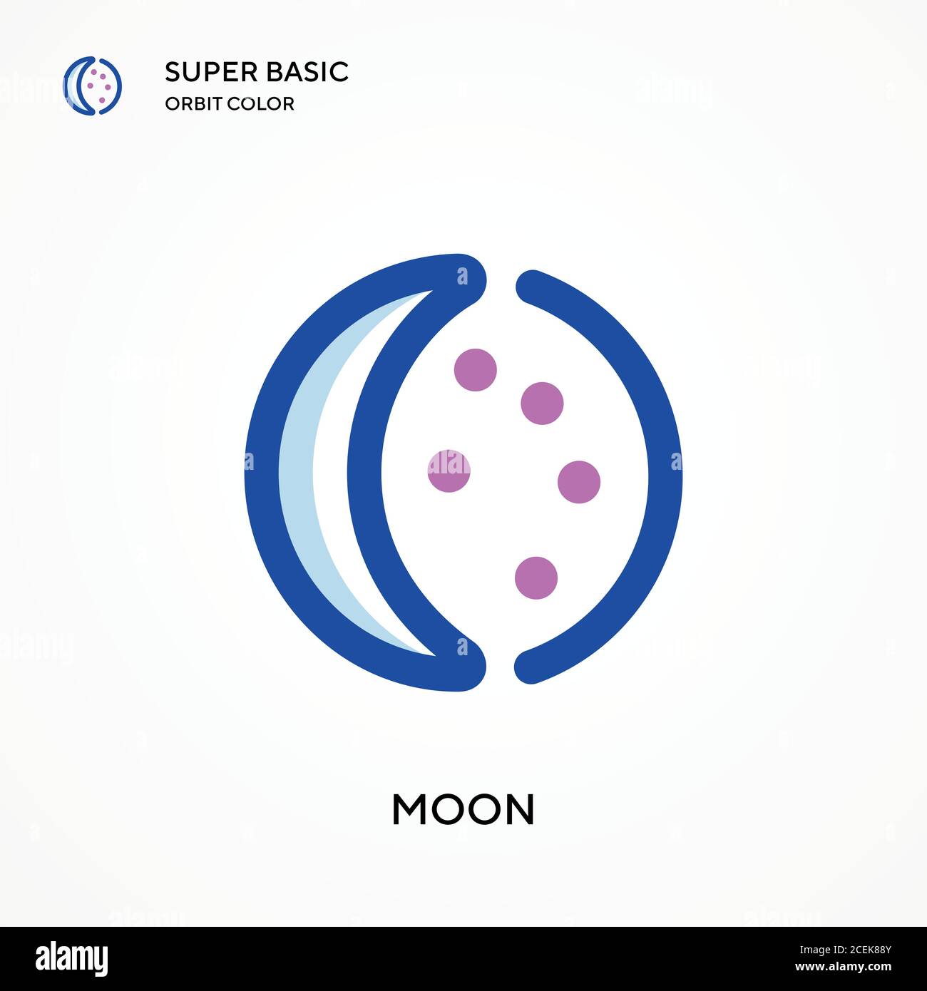 Mond super Basis Orbit Farbe Vektor-Symbol. Illustration Symbol Design ...