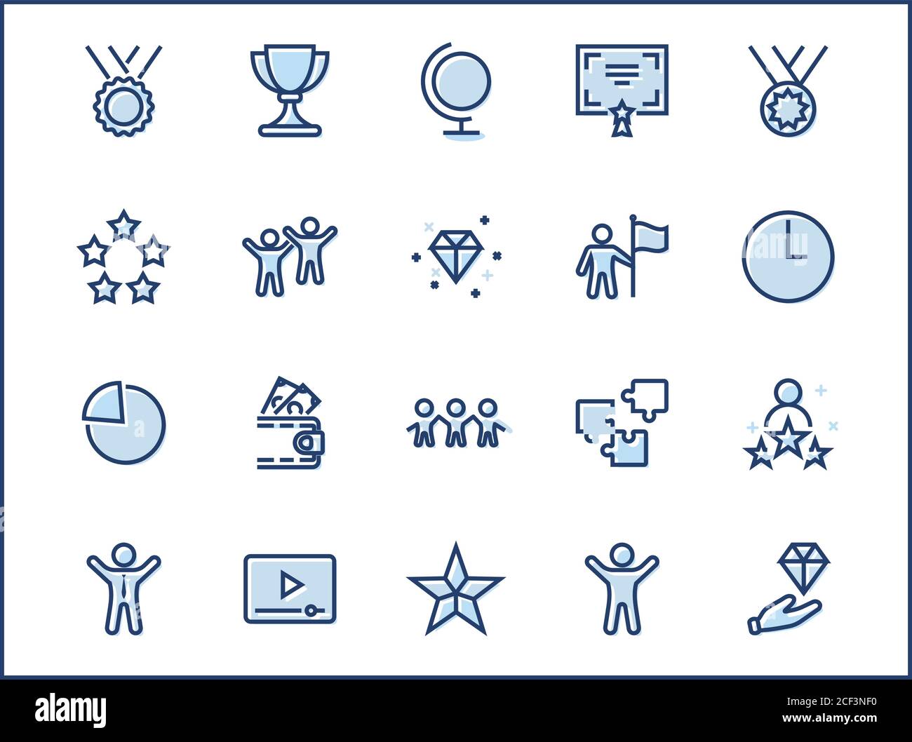 Symbol für erfolgreiche Vektorlinien. Enthält Symbole wie Cup, Ribbon ...