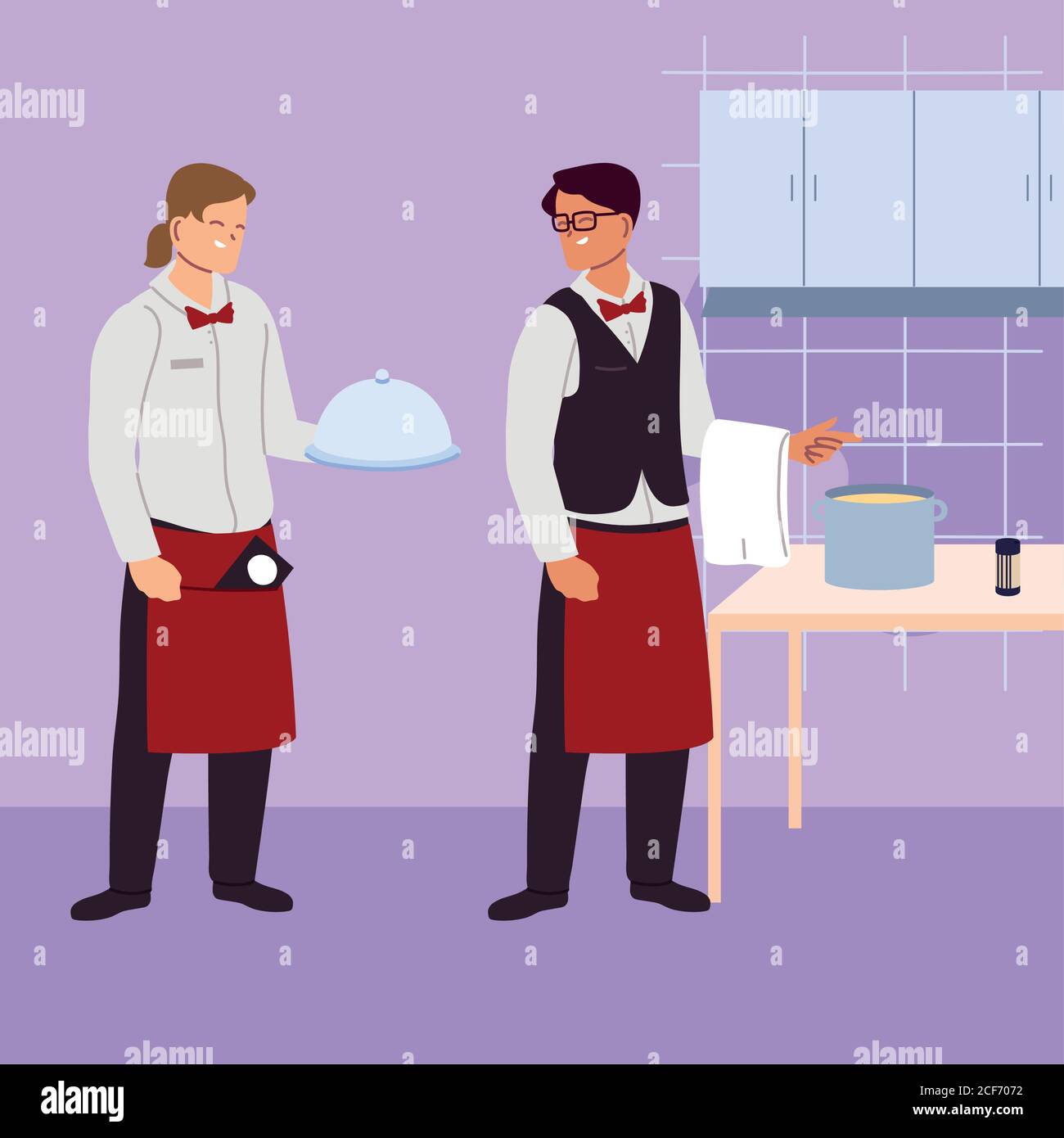 Schwarze kellner Stock-Vektorgrafiken kaufen - Alamy