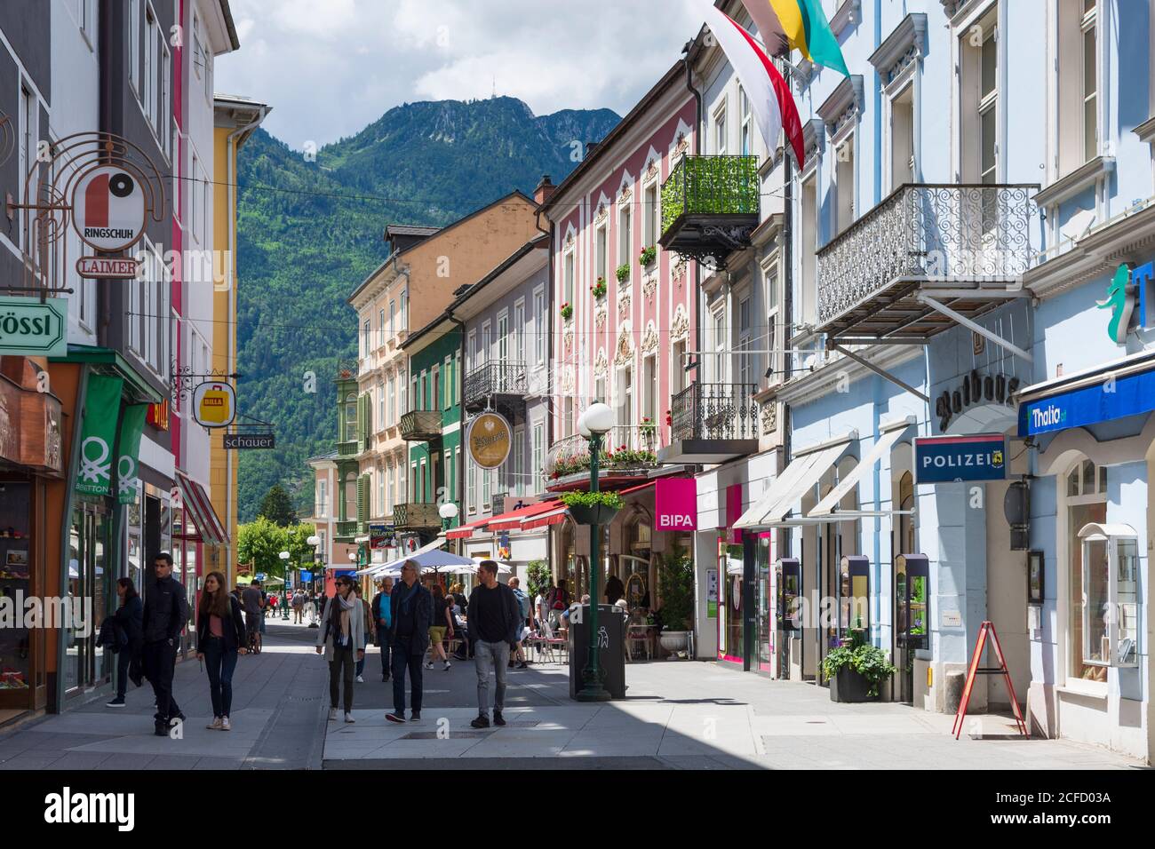 Bad Ischl, Altstadt, Pfarrgasse, Gipfel Katrin im Salzkammergut ...
