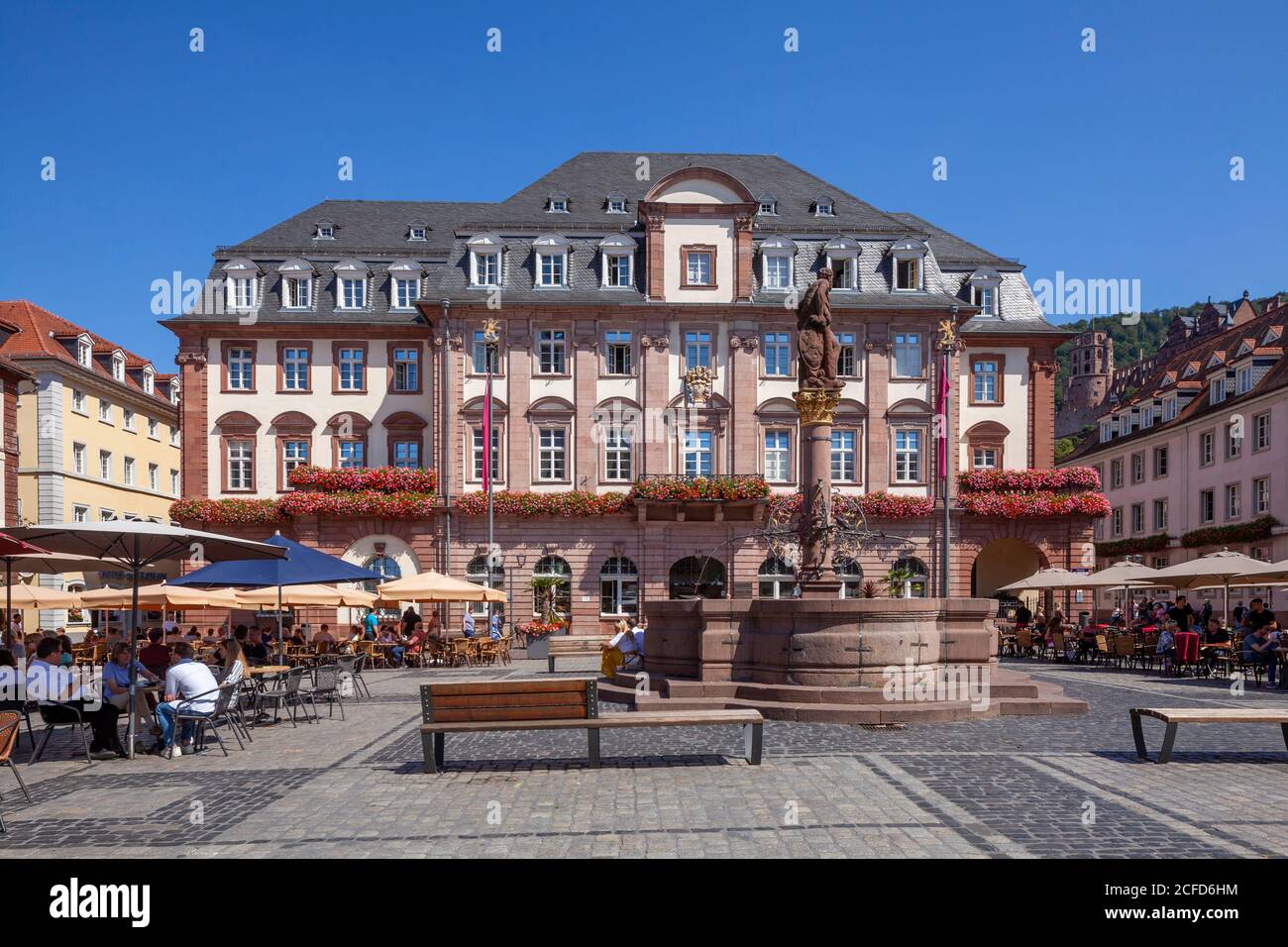 Rathaus am Marktplatz in der Altstadt, Heidelberg, Baden-Württemberg ...