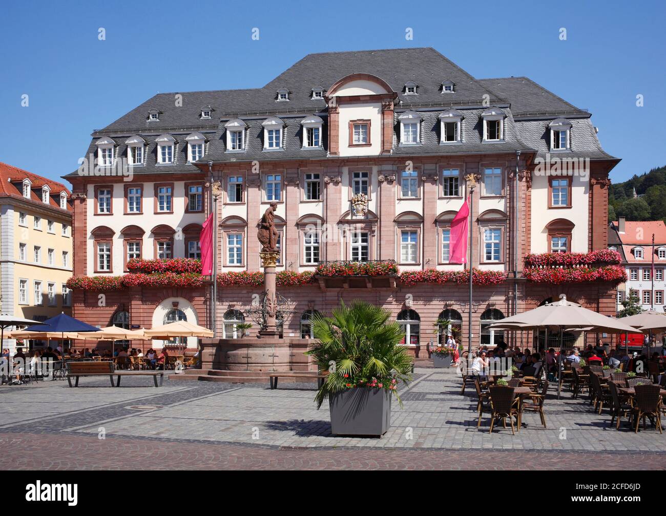 Rathaus am Marktplatz in der Altstadt, Heidelberg, Baden-Württemberg ...