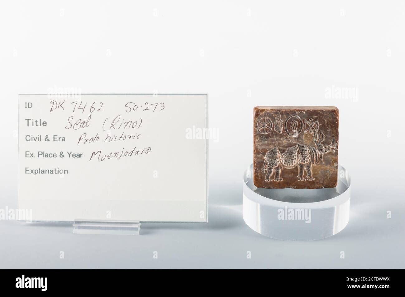Altes Siegel des Nashorns, von Mohenjo daro, Indus Tal Zivilisation ...