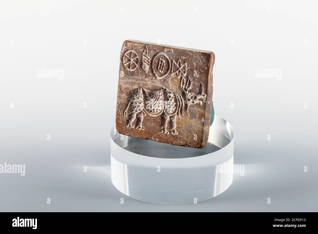 Altes Siegel des Nashorns, von Mohenjo daro, Indus Tal Zivilisation ...
