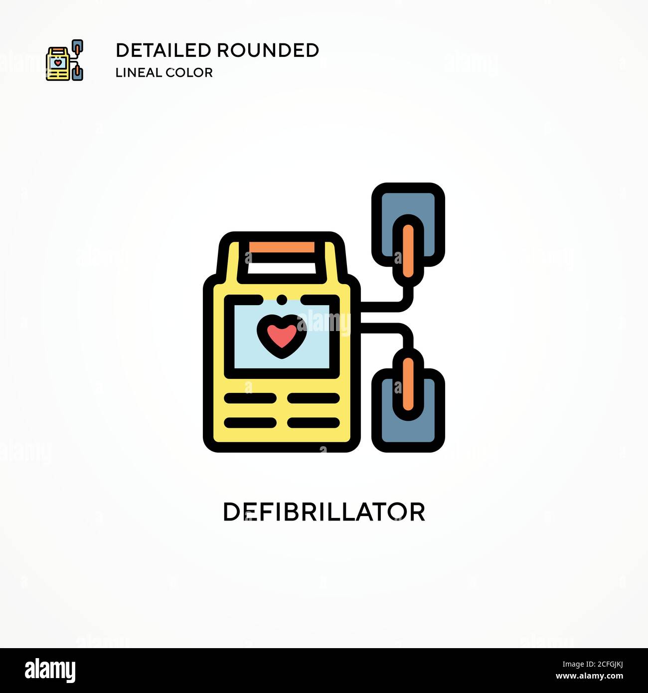 Symbol für den Defibrillator-Vektor. Moderne Vektorgrafik Konzepte ...