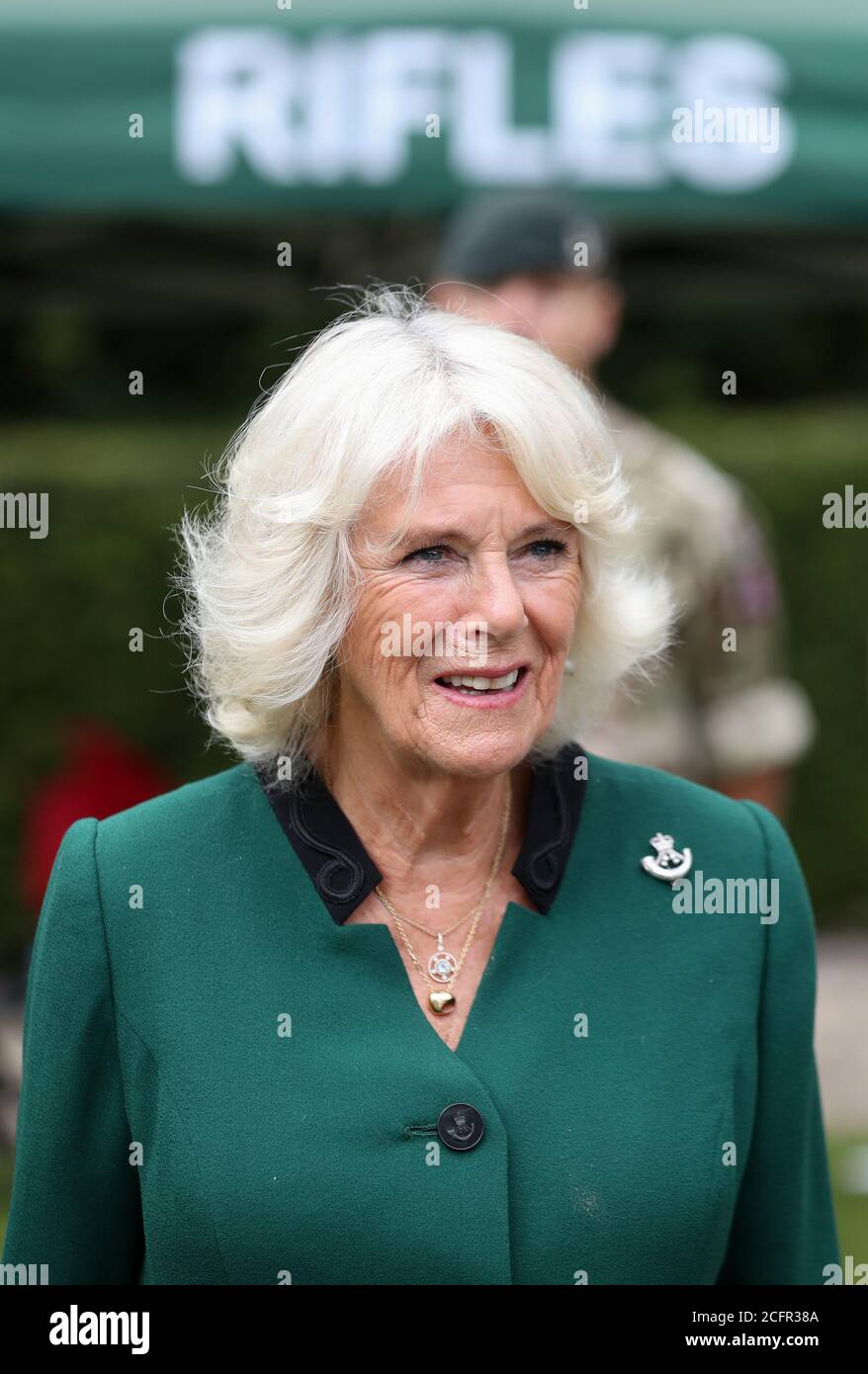 Die Herzogin von Cornwall in Beachley Barracks, Chepstow, bei ihrem ...