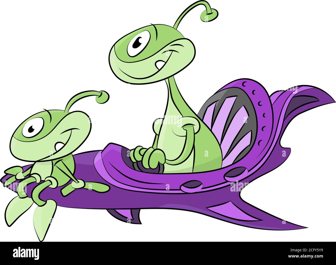 Cartoon illustration funny alien spaceship -Fotos und -Bildmaterial in ...
