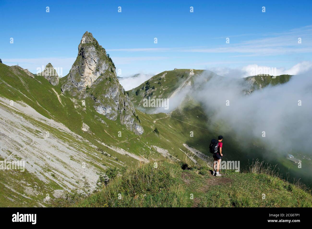 Schweiz, Kanton Wallis, Wandern rund um die Cornets de Bise, Wandern ...