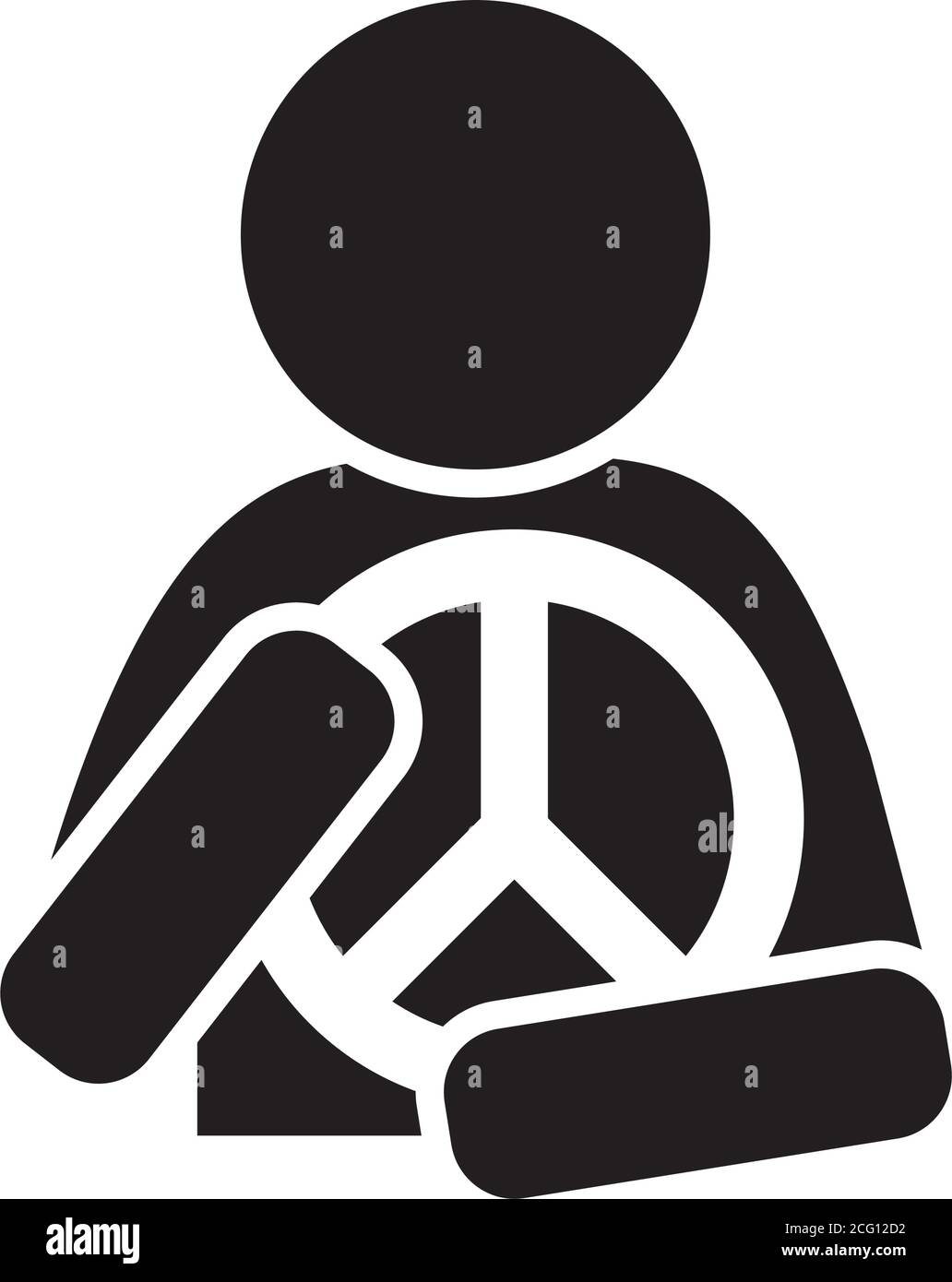 Piktogramm Mann umarmt einen Frieden Symbol Symbol auf weißem ...
