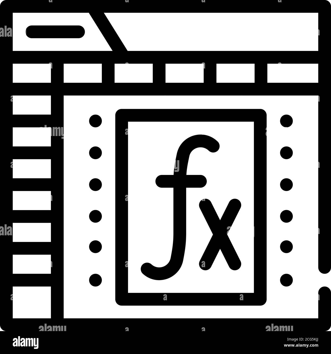 Formel und Funktion elektronische Dokument Linie Symbol Vektor ...