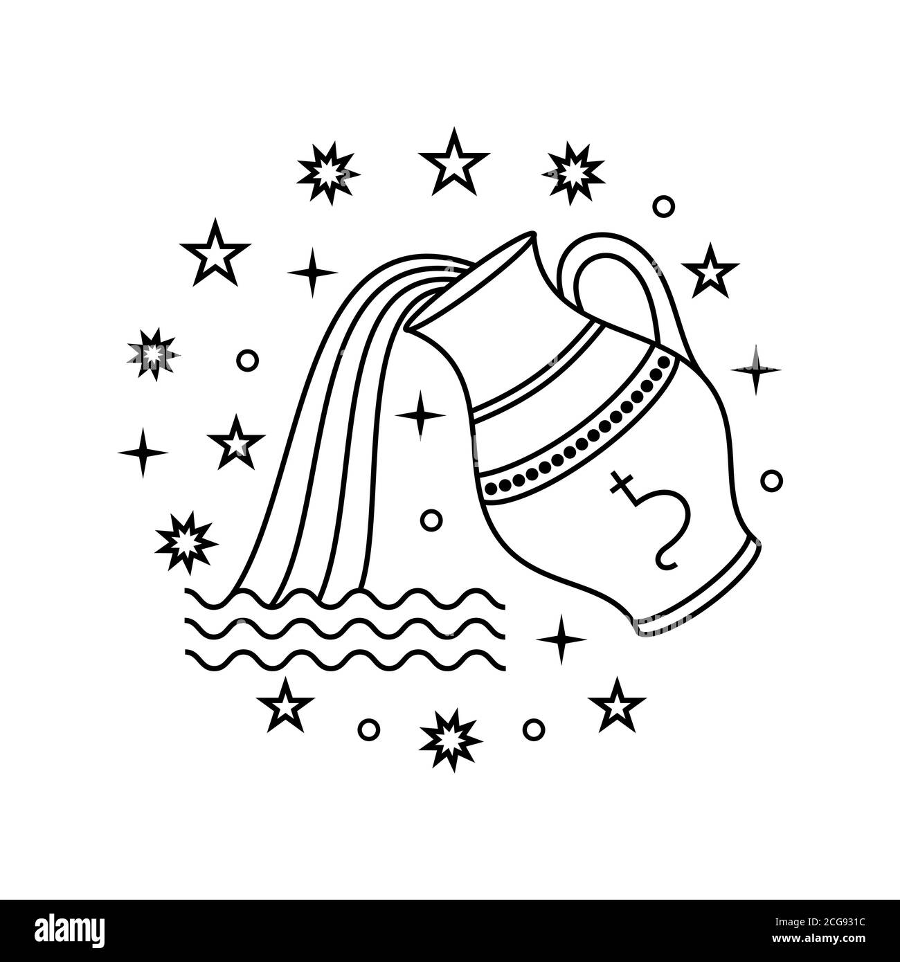 Wassermann sternzeichen zeichnen Ausgeschnittene Stockfotos und -bilder ...