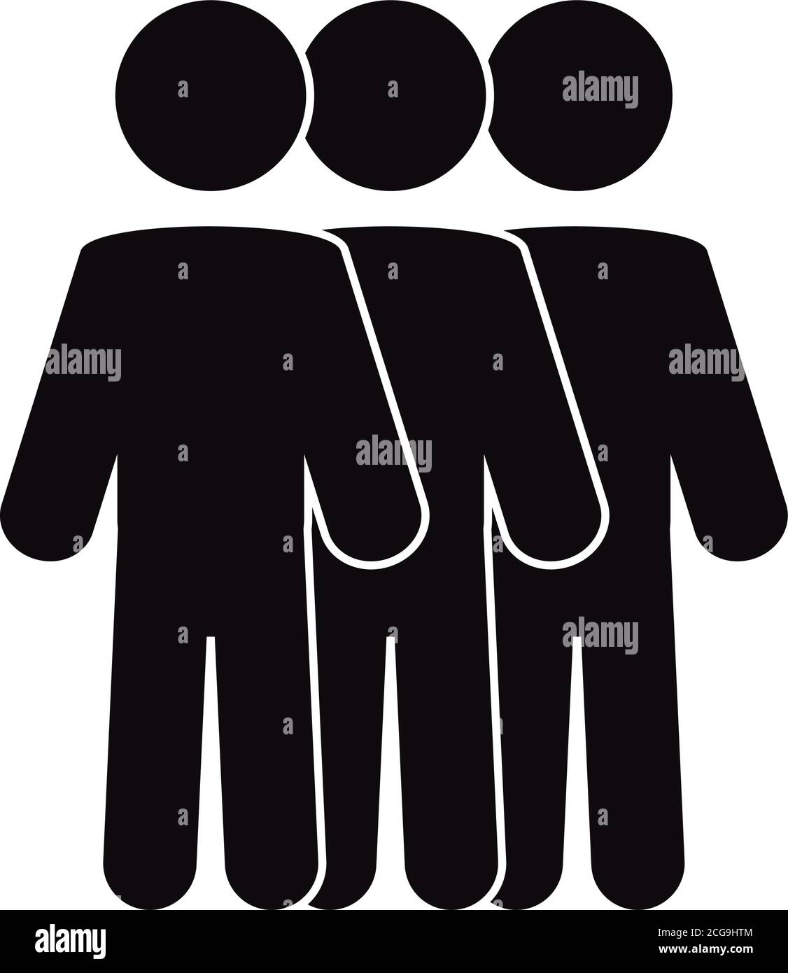 Zusammen, Menschen Teamarbeit Gesellschaft Piktogramm, Silhouette Stil ...