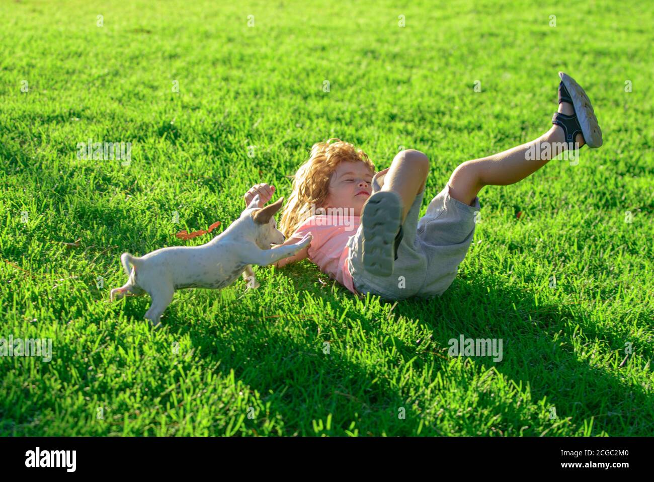 Kind Mit Dem Hund Stockfotos und -bilder Kaufen - Alamy