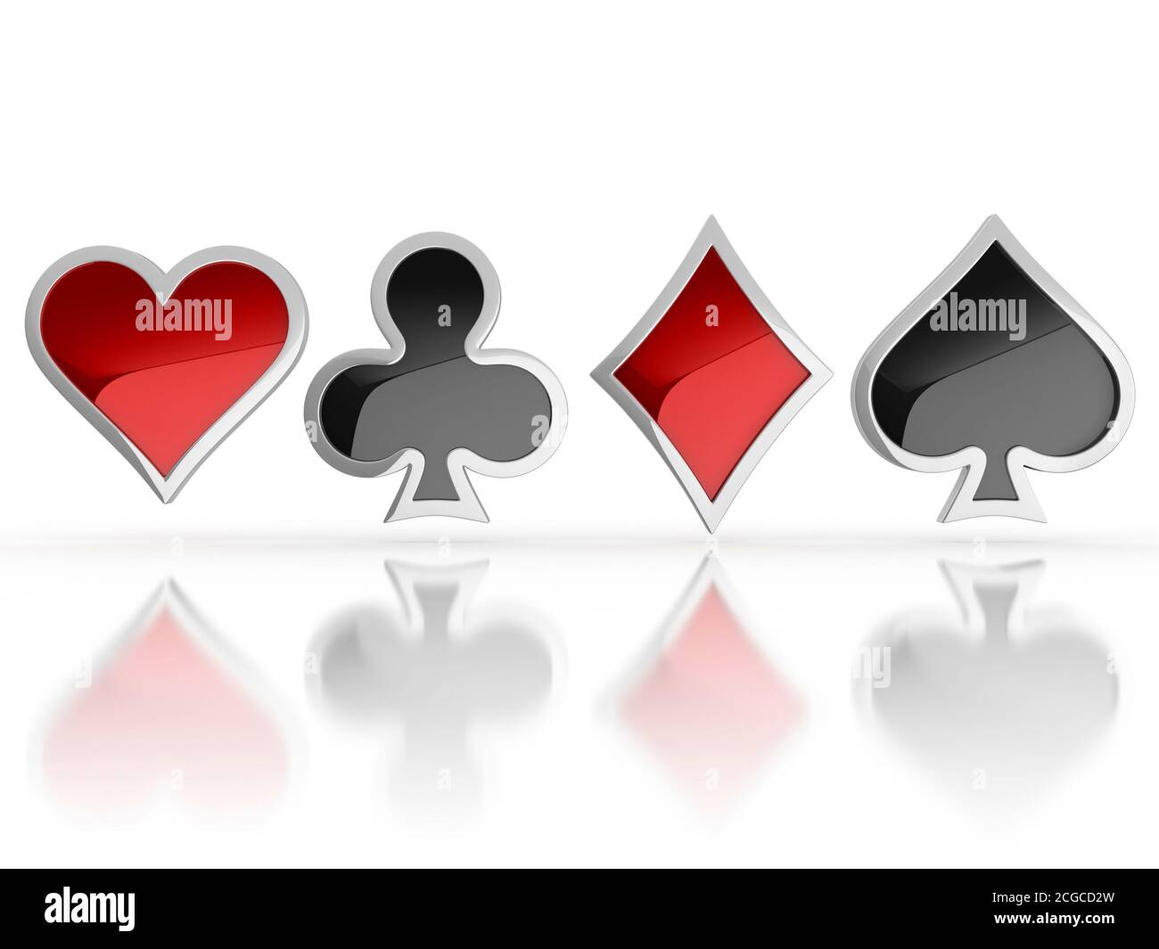 Spielkarten Symbole - Herz, Club, Diamant und Spaten 3d-Symbole ...