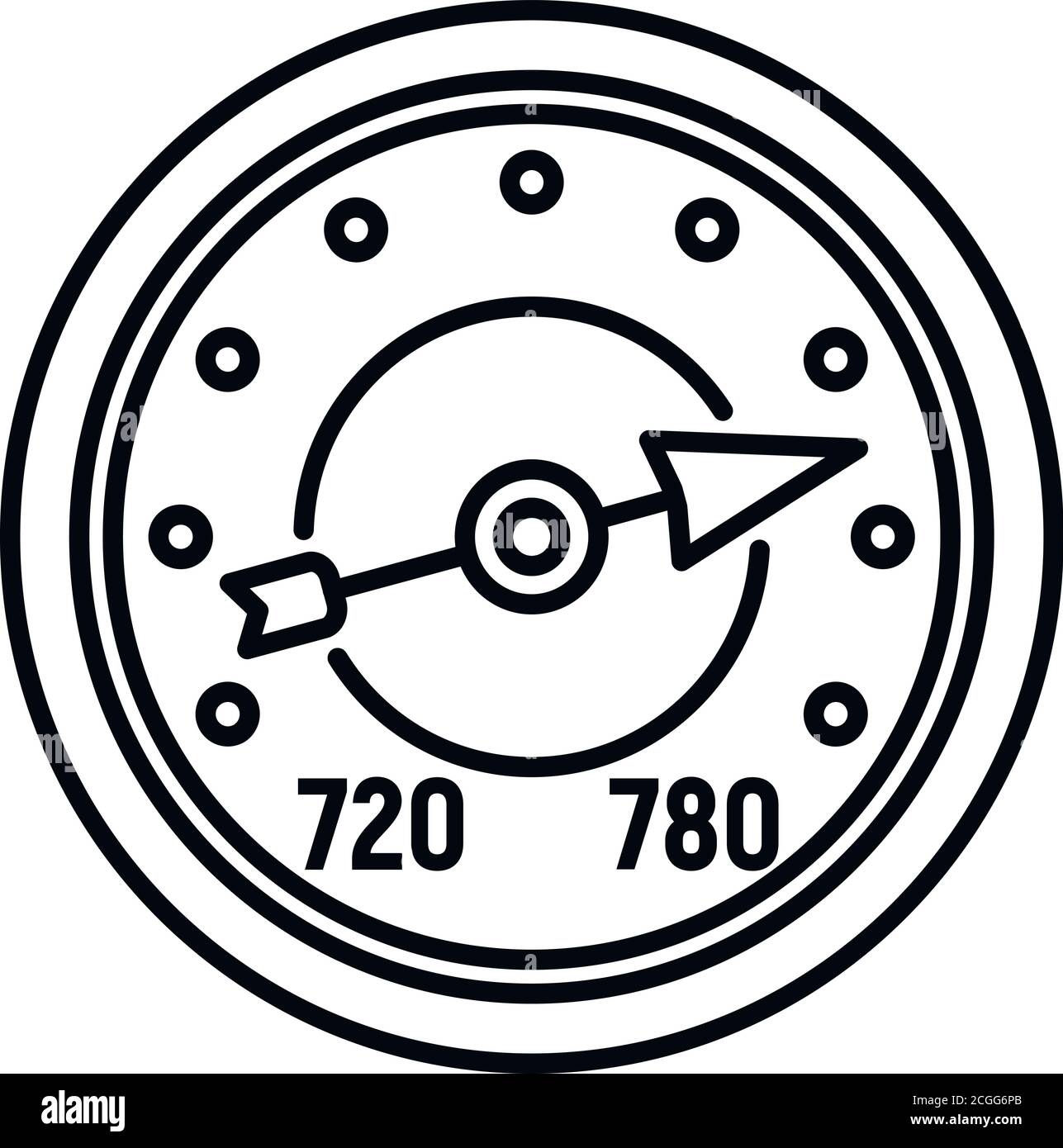 Analoges Barometer-Symbol. Umriss analoges Barometer Vektor-Symbol für ...