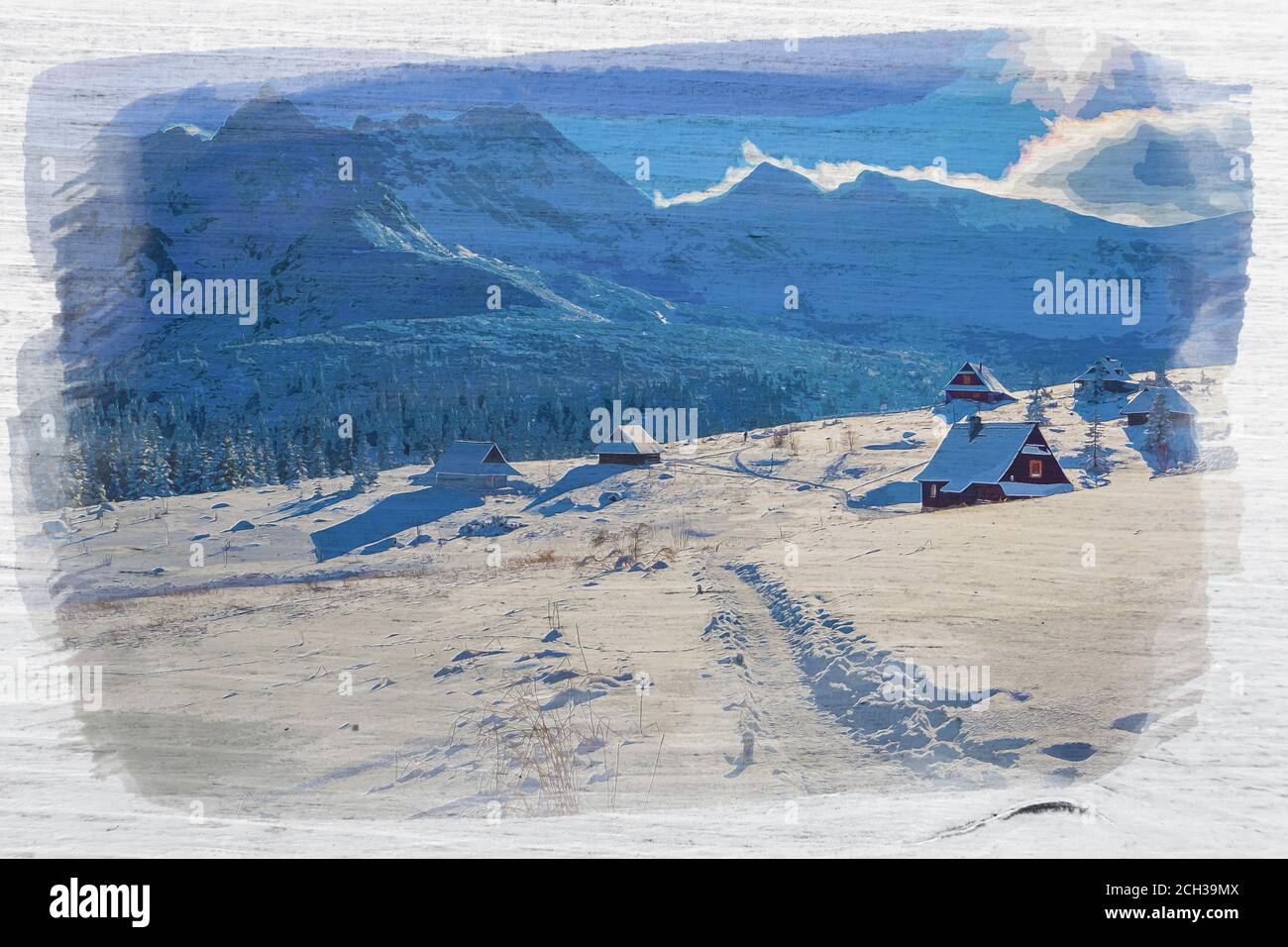 Berge winter sketch -Fotos und -Bildmaterial in hoher Auflösung – Alamy