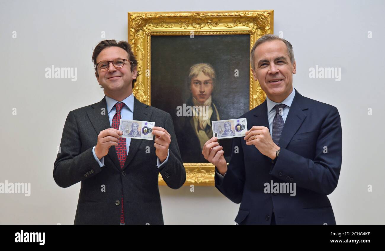 Alex Farquharson (links), Direktor der Tate Britain, und Mark Carney ...