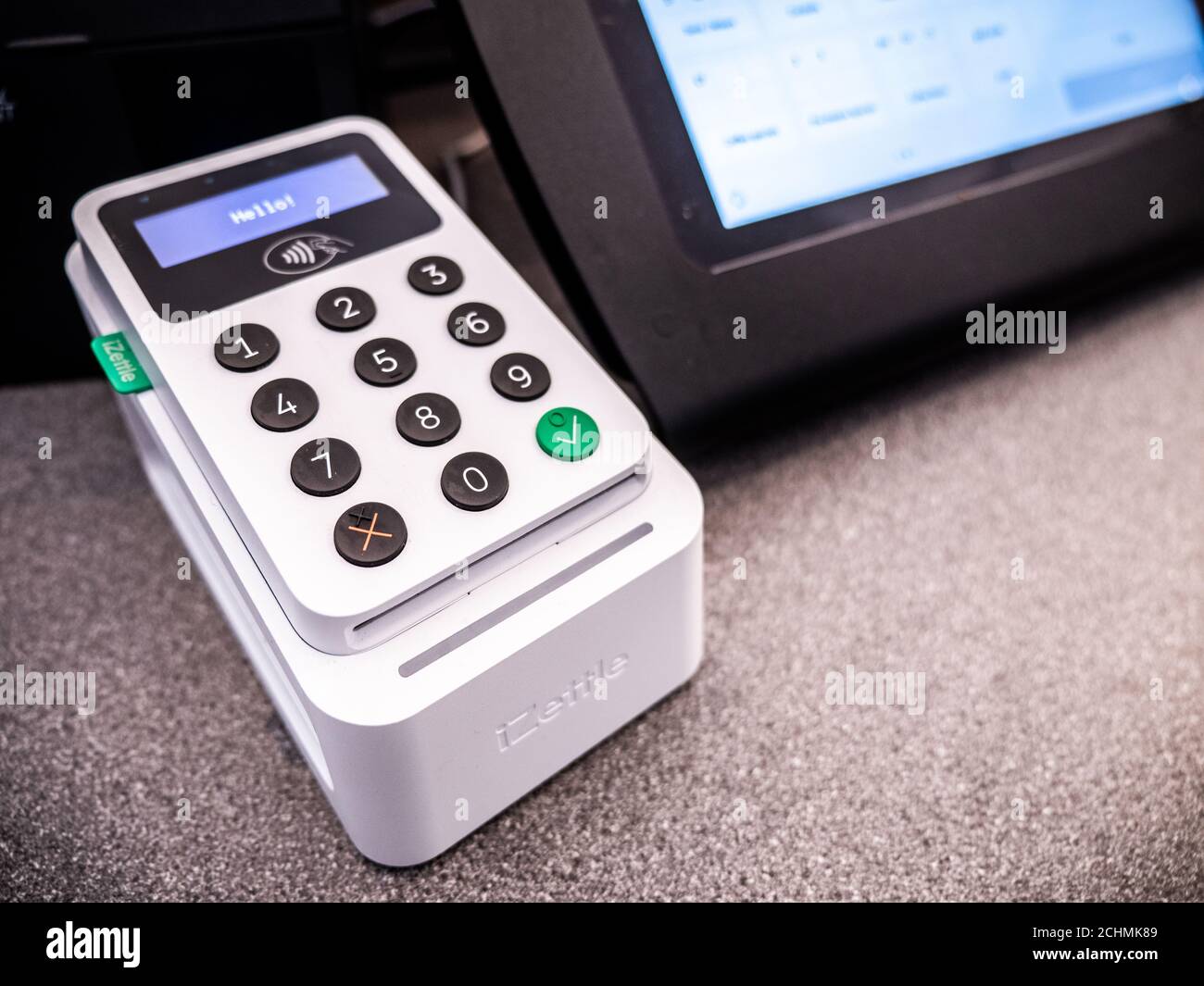 Ein iZettle Branded POS (Point of Sale) Kredit-/Debitkarten-Leseautomat ...