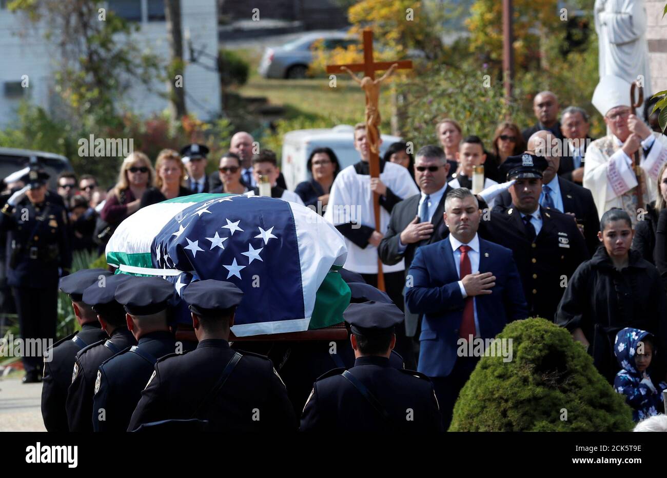 Die Schatulle eines erschossen New York City Police Department (NYPD ...