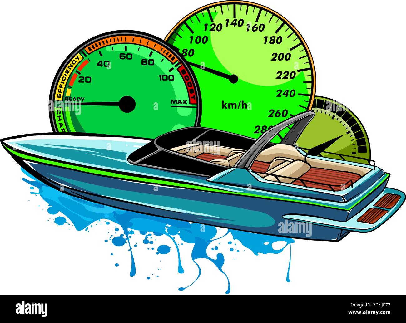Motorboot Race Vector Illustration Design Art Stock-Vektorgrafik - Alamy