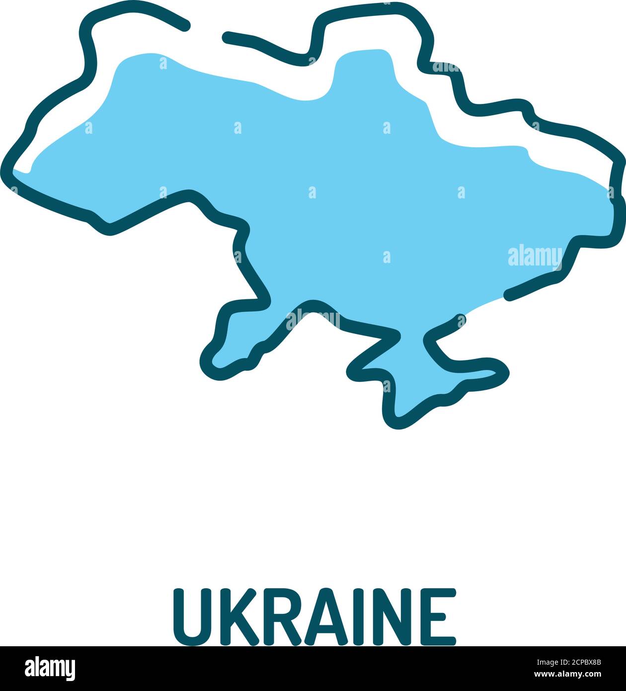 Symbol für die Farblinie der Karte. Grenze des Landes. Geografie ...