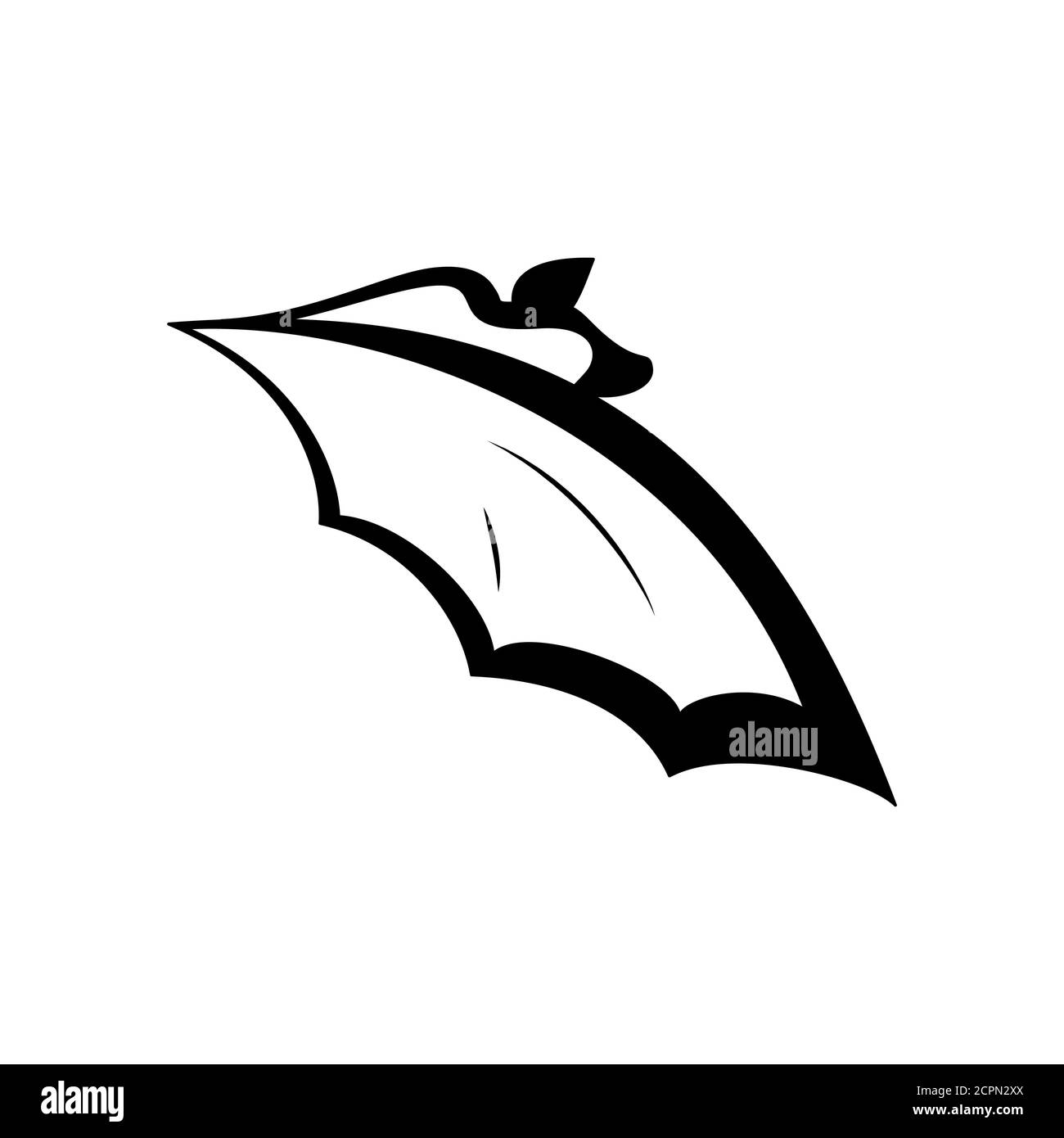 Vektordarstellung des Fledermaus-Logos. Einfache schlaff und weiße ...