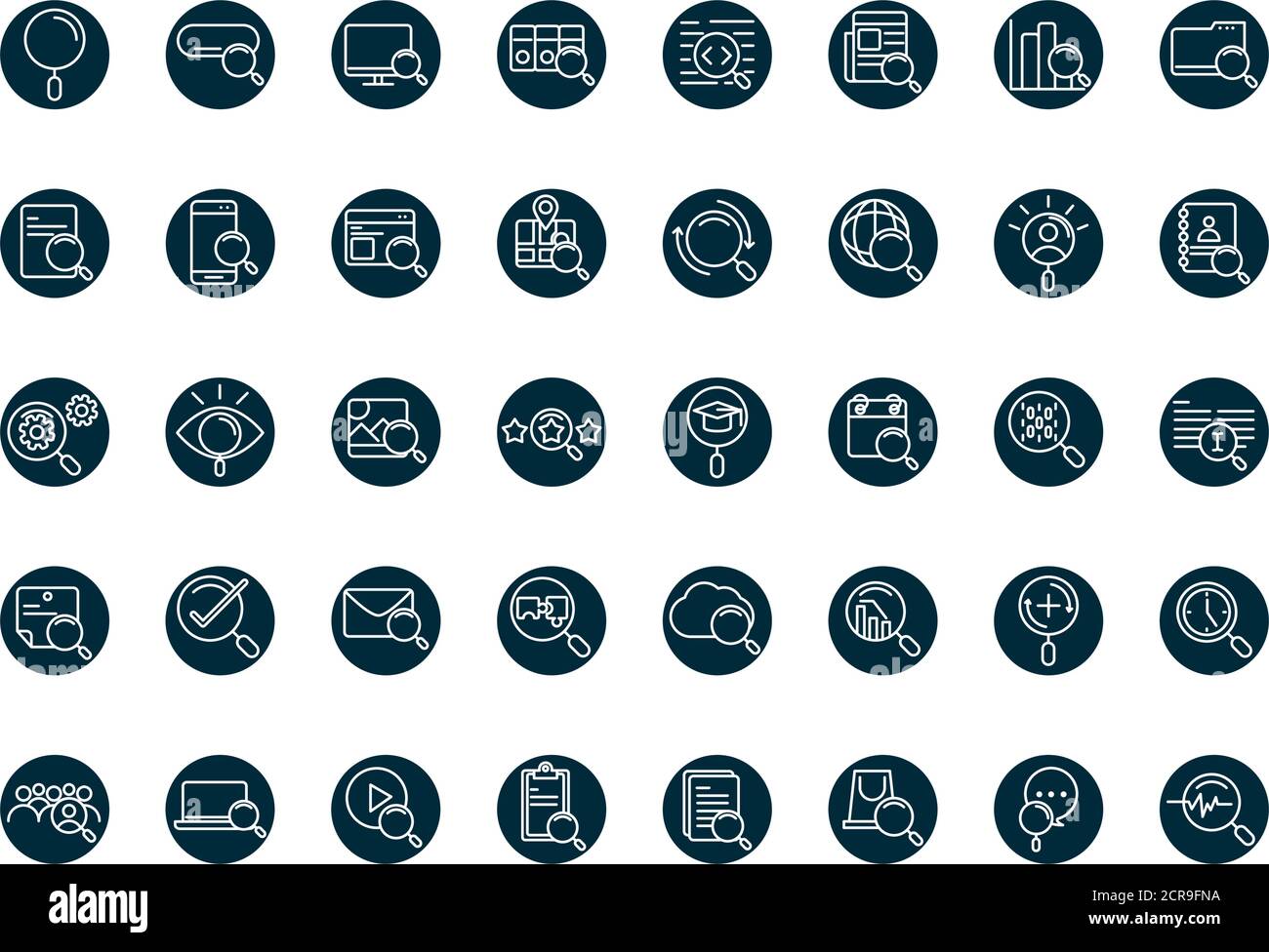 suche Symbole, Lupe Forschung Internet Piktogramm Vektor Illustration ...