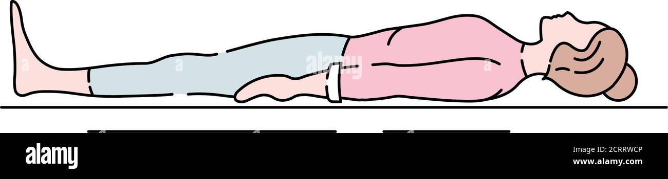 Leichenstellung Savasana Farbe Linie Symbol. Asana in Hatha Yoga und ...