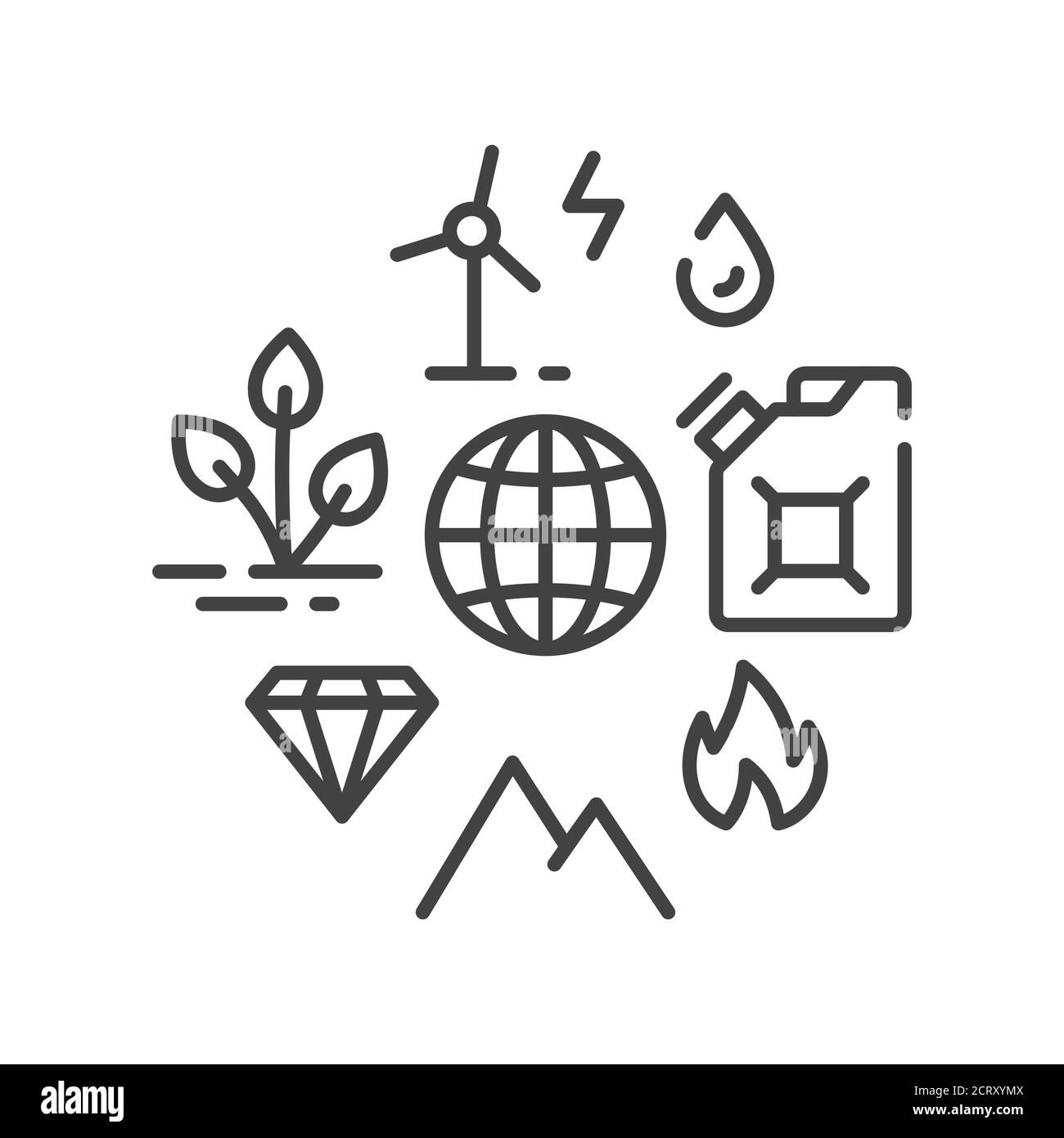 Natürliche Ressourcen schwarze Linie Symbol. Für Webseite, App anmelden ...