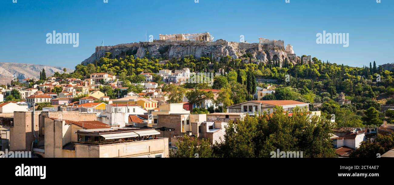 Akropolis und Dächer von Athen, Attika Region, Griechenland, UNESCO ...