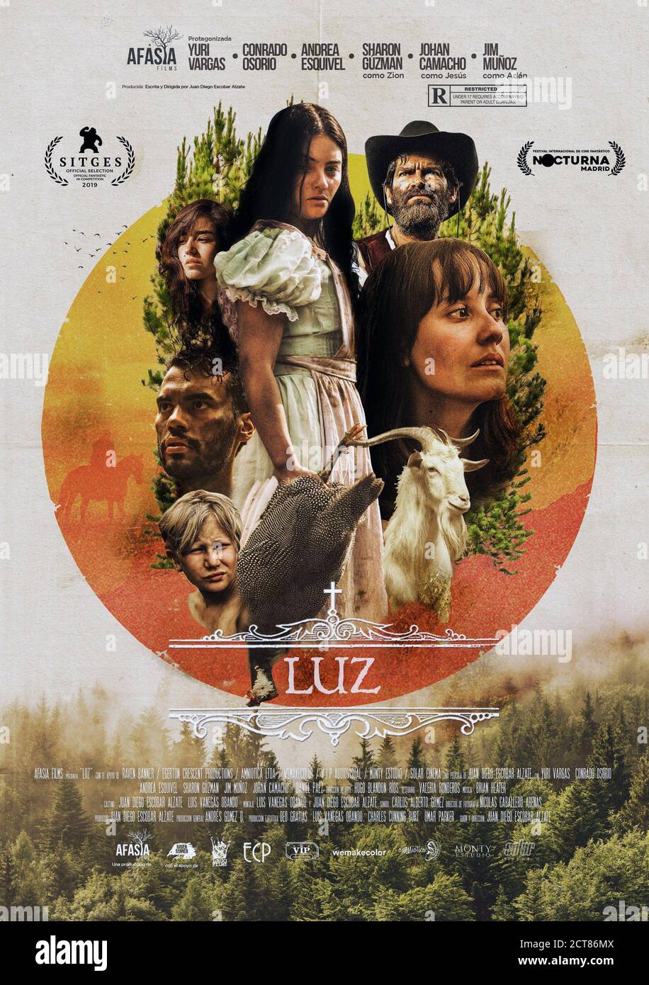 LUZ: DIE BLUME DES BÖSEN, Plakat, im Uhrzeigersinn von oben: Yuri Vargas, Conrado Osorio, Andrea ...