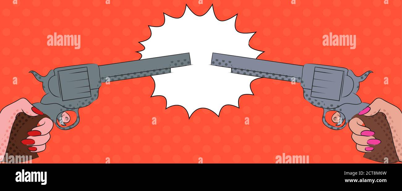 Revolver Knall Blase Cowboy Cartoon Stockfotos und -bilder Kaufen - Alamy