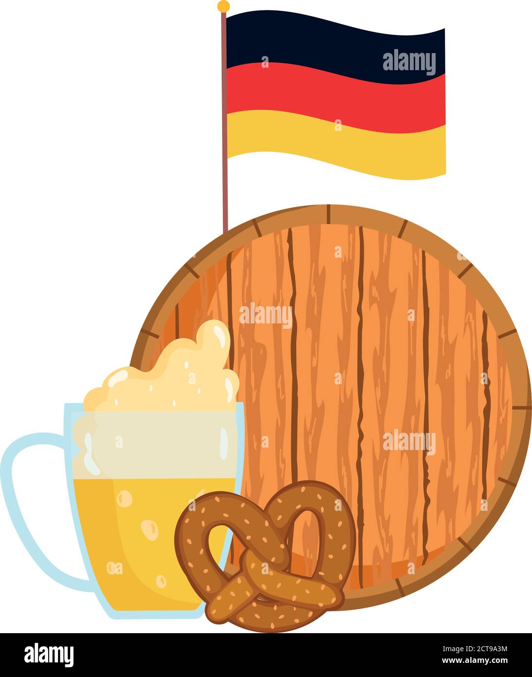 oktoberfest, deutsche Flagge Bier und Brezel, Feier deutschland ...
