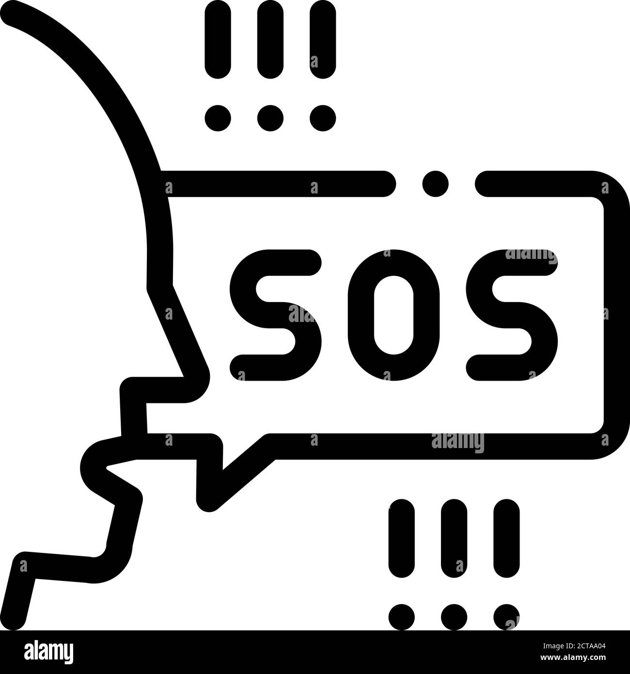 Human Screaming sos Symbol Vektor Umriss Illustration Stock ...